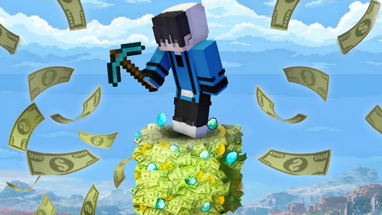 Minecraft But There is only ONE MONEY BLOCK - YouTube