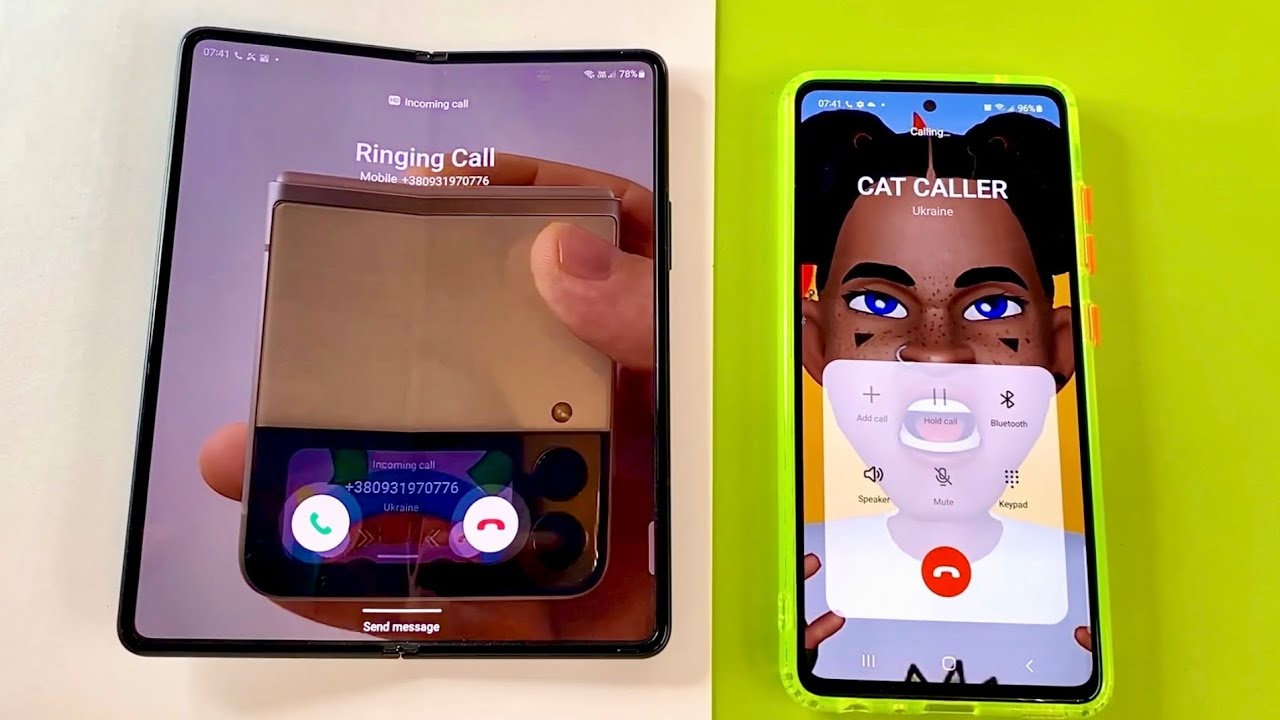 Samsung Z Fold + Fake Z Flip Incoming call vs Samsung Galaxy A73 5G ...