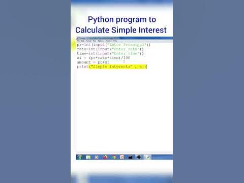 Python Program To Calculate Simple Interest #pythontutorial # 