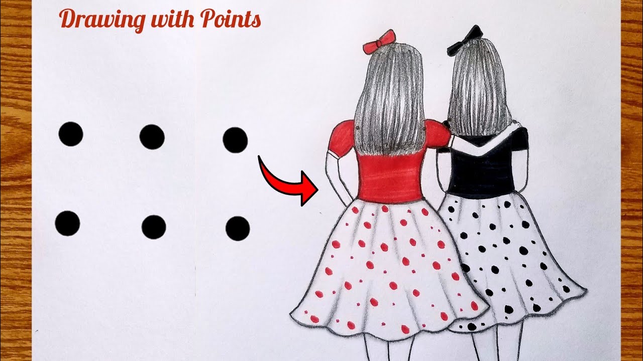 Best Friends pencil sketch tutorial || How to draw two friends Hugging ...