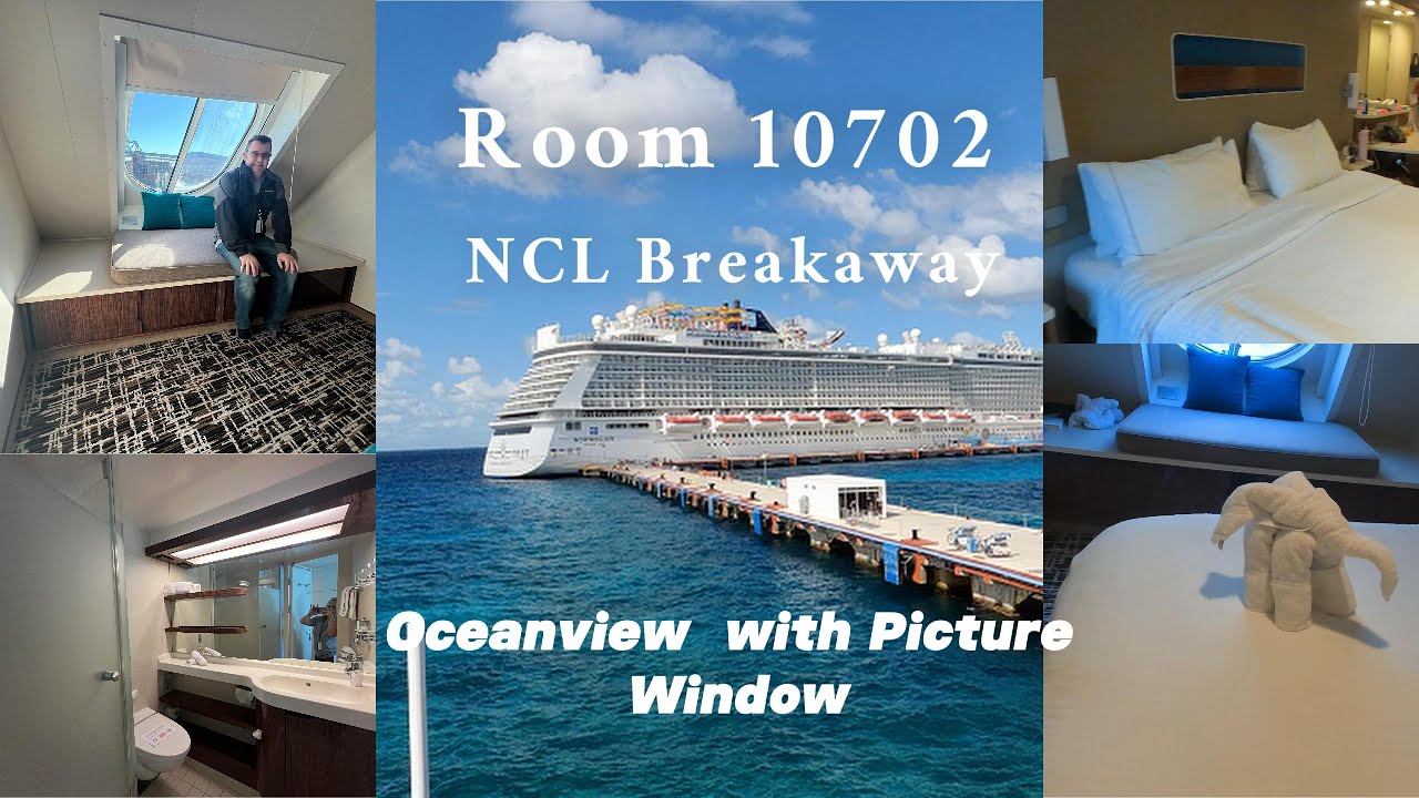 NCL Breakaway OceanView with Picture window Room 10702 Tour - YouTube