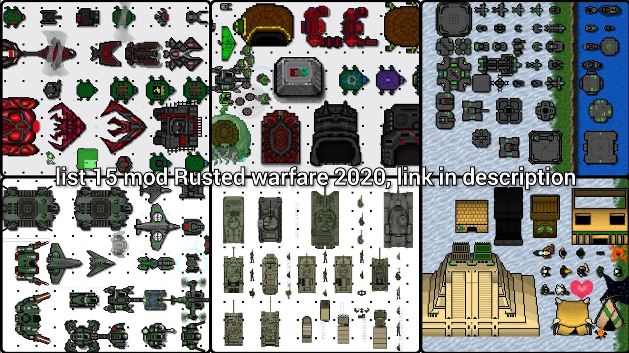 list 15 mods collection in rusted warfare 2020 - YouTube