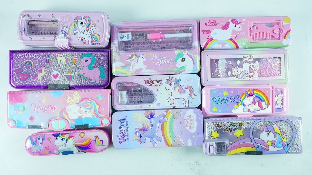 All Unicorn Pencil Box And Stationery Set - YouTube