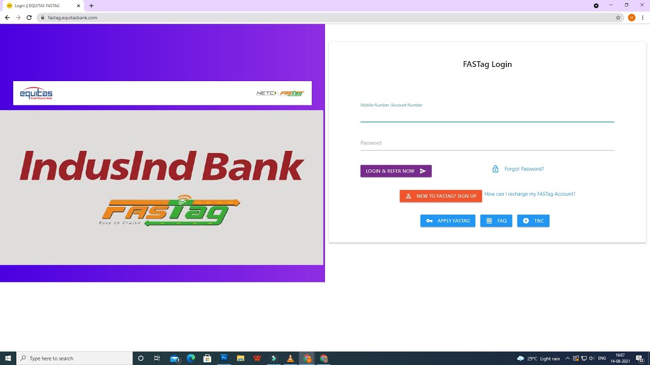 How to Recharge Equitas Small Finance Bank Fastag Simple Guide - YouTube