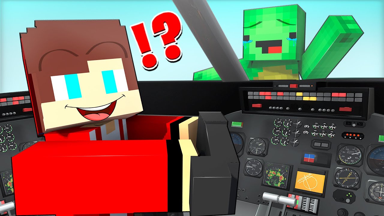Mikey & JJ Became PILOTS of the BIGGEST PLANE in Minecraft animation ...