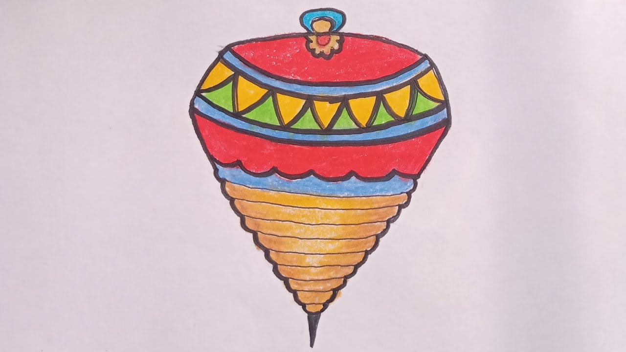 লাটিম আঁকা || How to draw Latim easy step by step || Easy drawing Class ...