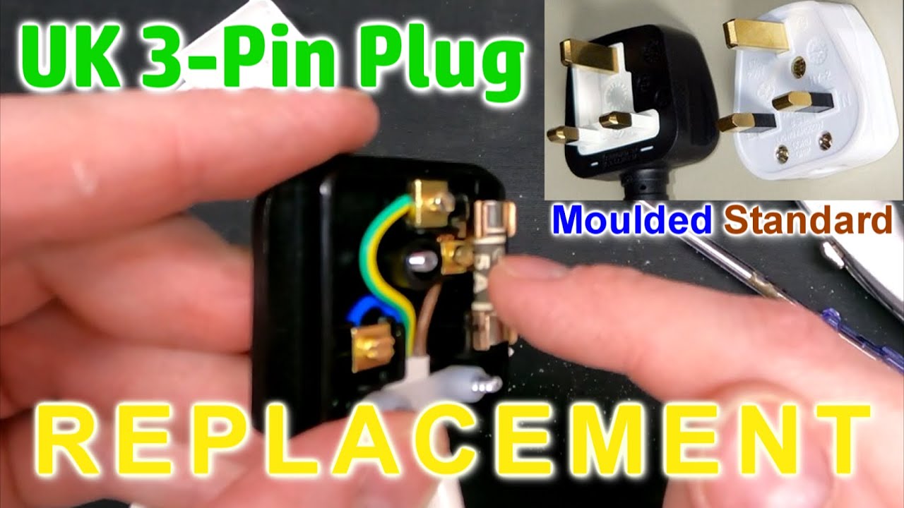 How To change A UK 3-Pin Plug Standard Or Moulded - YouTube