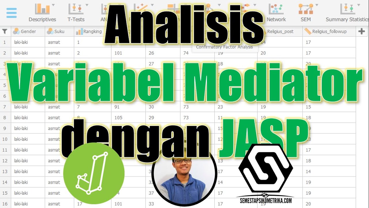 Analisis Variabel Mediator dengan JASP - YouTube