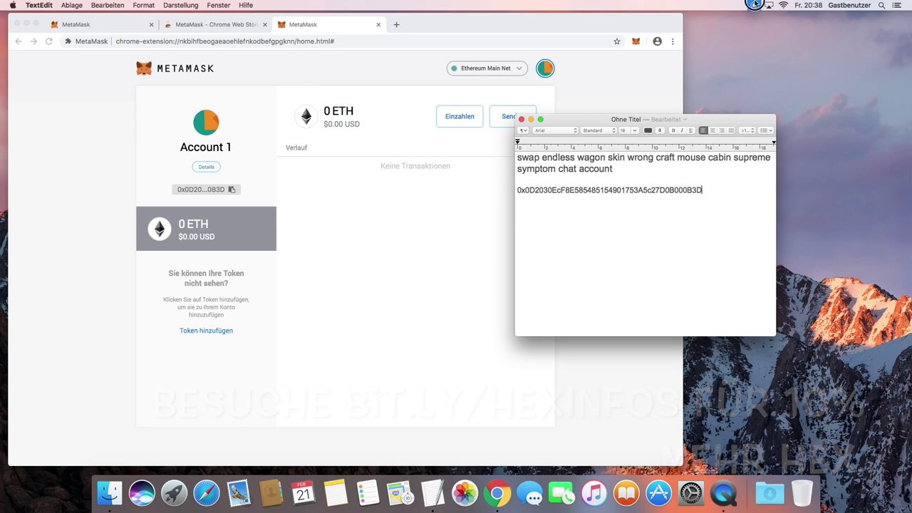 HEX Wallet Tutorial German - YouTube