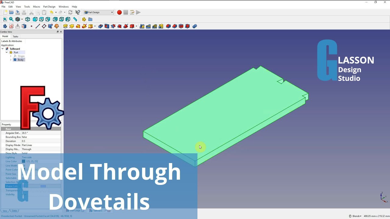 Howto model Through Dovetails in FreeCAD - YouTube