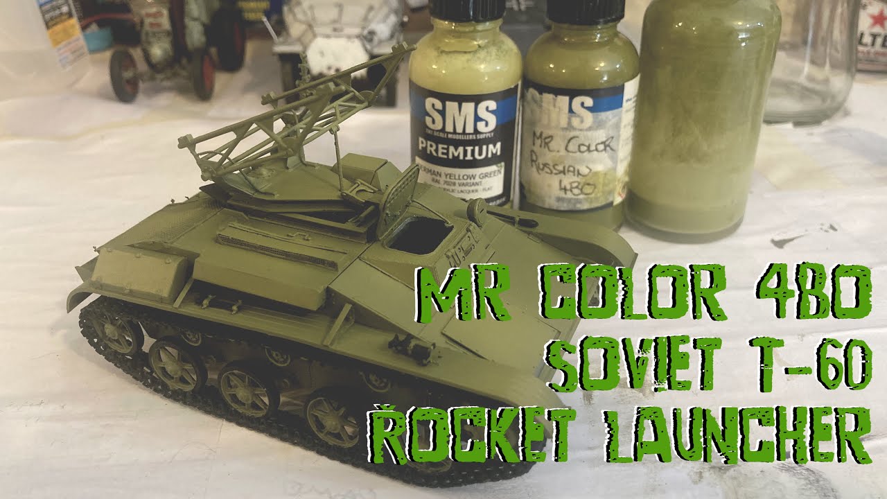 Top coated Miniart T-60 Rocket tank with Mr Color 4BO - YouTube