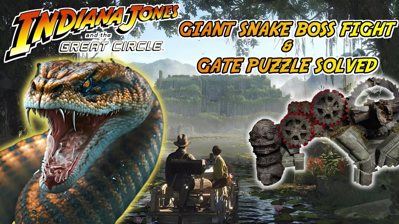 GIANT SNAKE BOSS FIGHT & GATE PUZZLE SOLVED - Indiana Jones and the ...