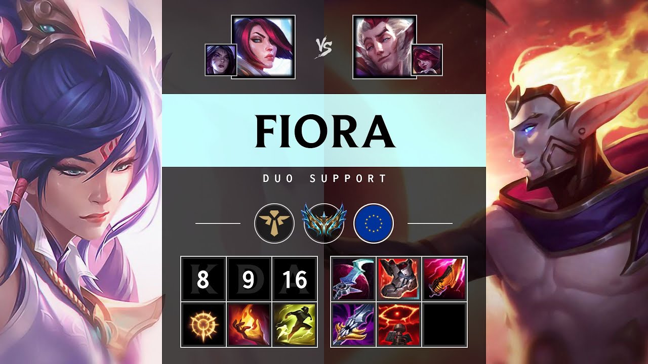Fiora Support vs Rakan - EUW Challenger Patch 25.21 - YouTube