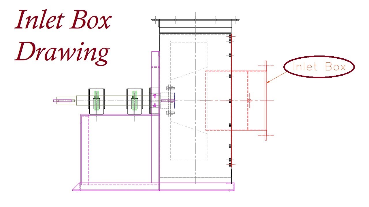 Inlet Box Drawing of an ID Fan | 2D Drawing of ID Fan Inlet Box - YouTube