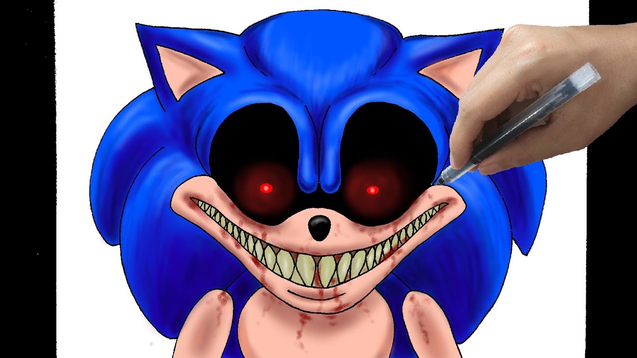 How to draw sonic.exe - YouTube
