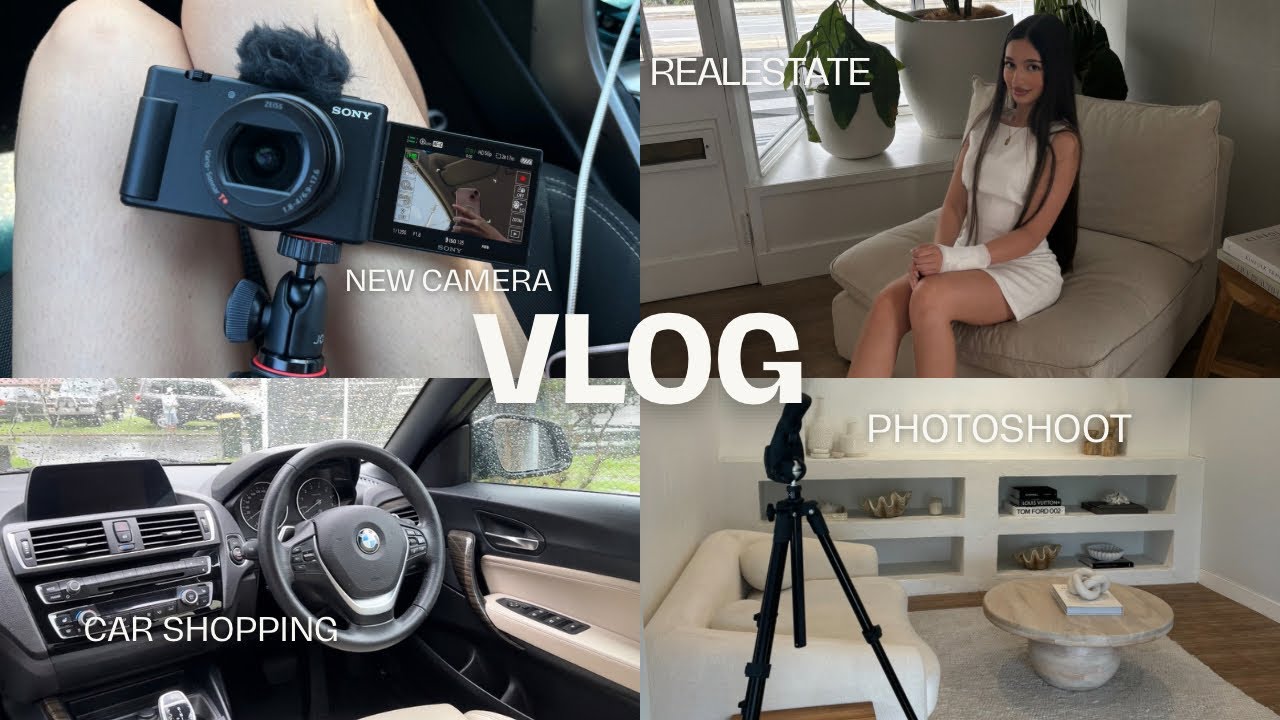 BUSY VLOG | Real estate photoshoot, new camera, clothing hauls, car ...
