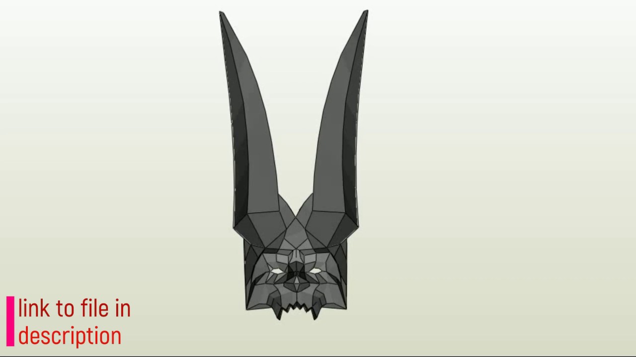 papercrafts mask file diablo from paper, pepakura format - YouTube