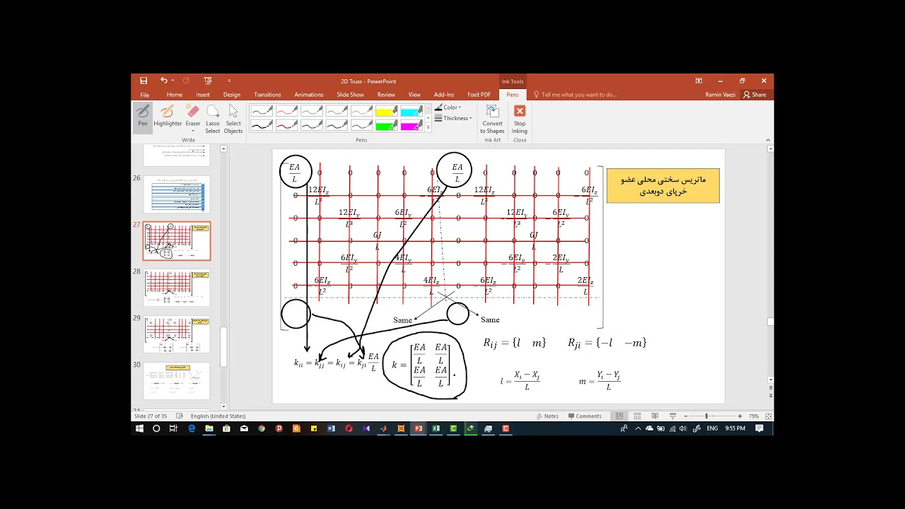 Matrix analysis of 2D and 3D frame structure through programming in ...