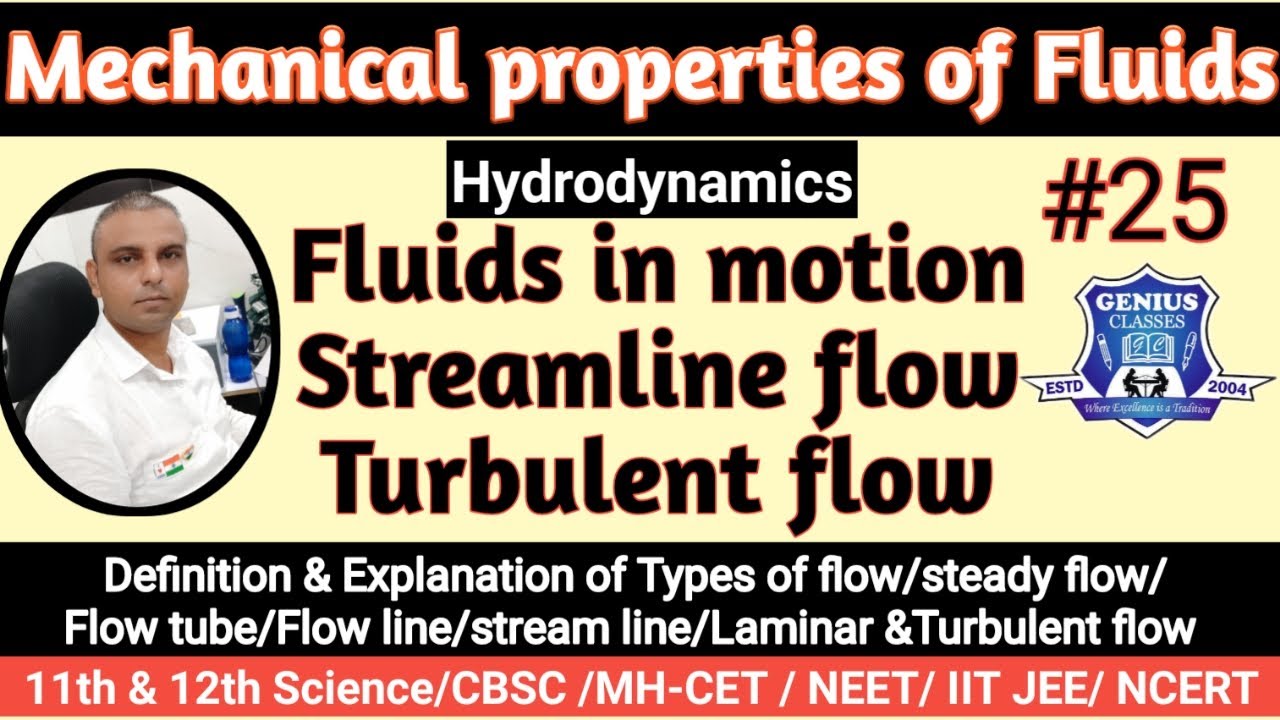 Fluids in motion(Hydrodynamics)|Streamline flow|Turbulent flow|Lecture ...