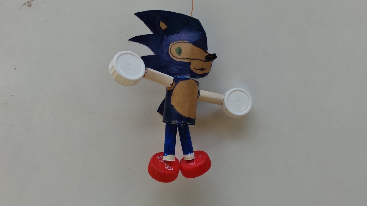 Personagem Sonic feito com materiais recicláveis (passo a passo) - YouTube