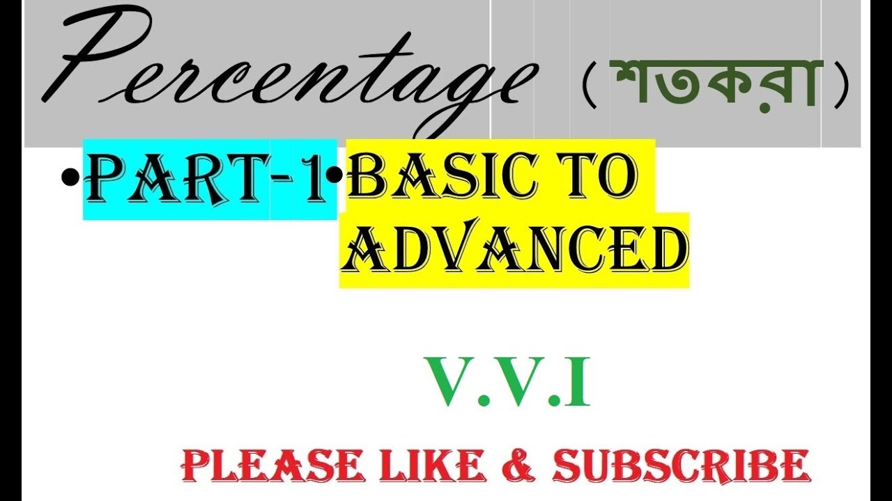 Percentage Part 1 | শতকরা | Percentage Problems Tricks and Shortcuts ...
