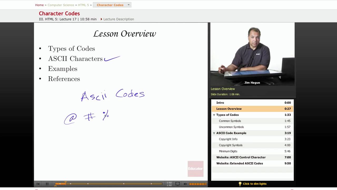 HTML 5: Character Codes - YouTube