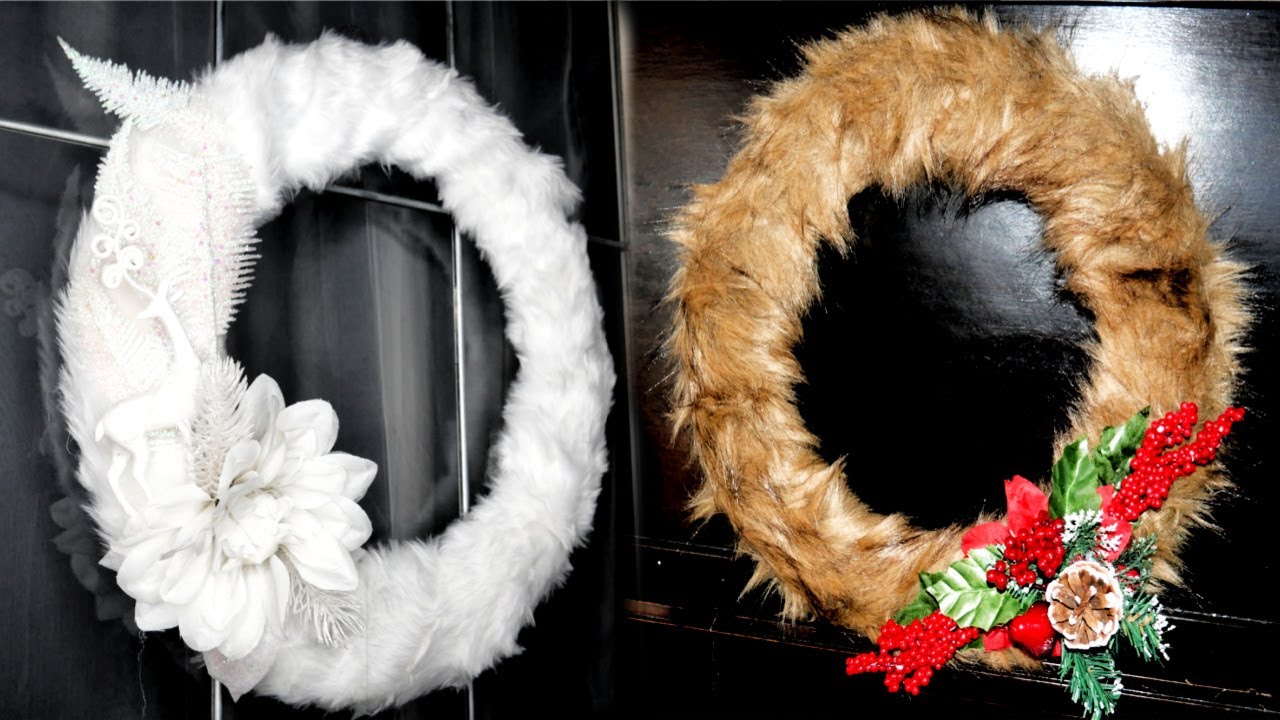 DIY: No Skill Required SUPER EASY Fur Wreaths (Less than $10) - YouTube