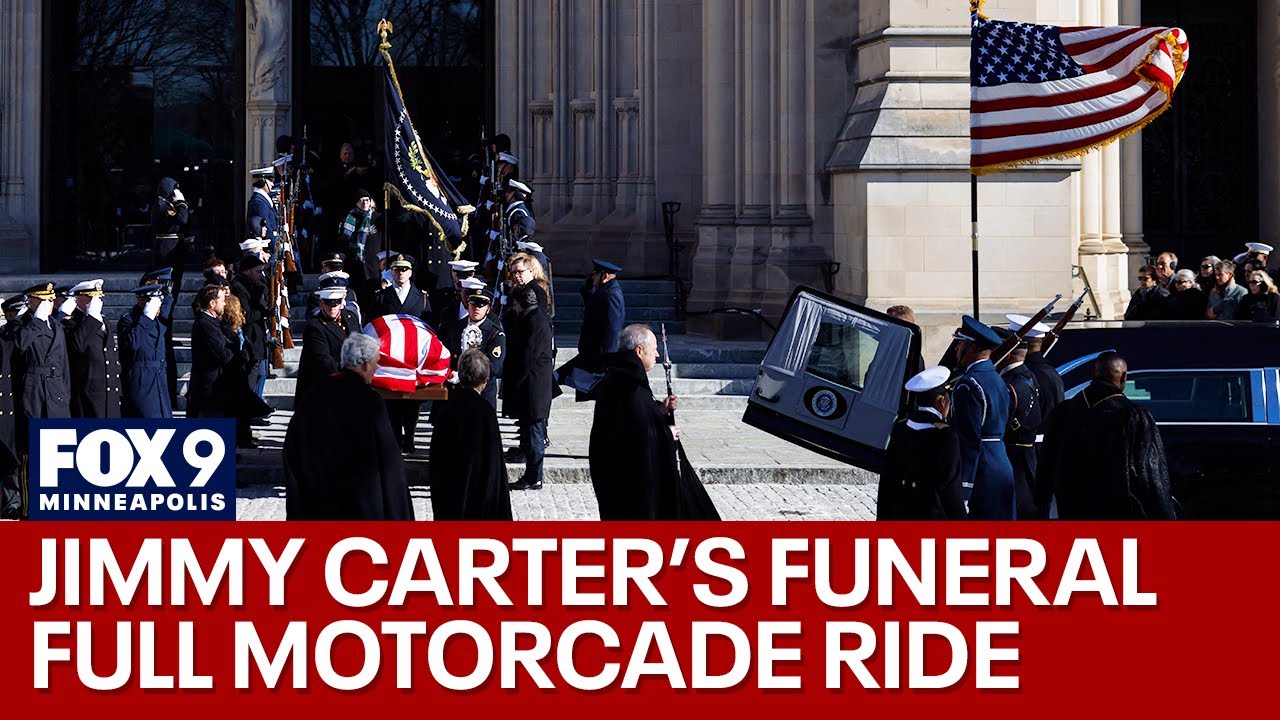 President Jimmy Carter's funeral: Motorcade to Joint Base Andrews - YouTube
