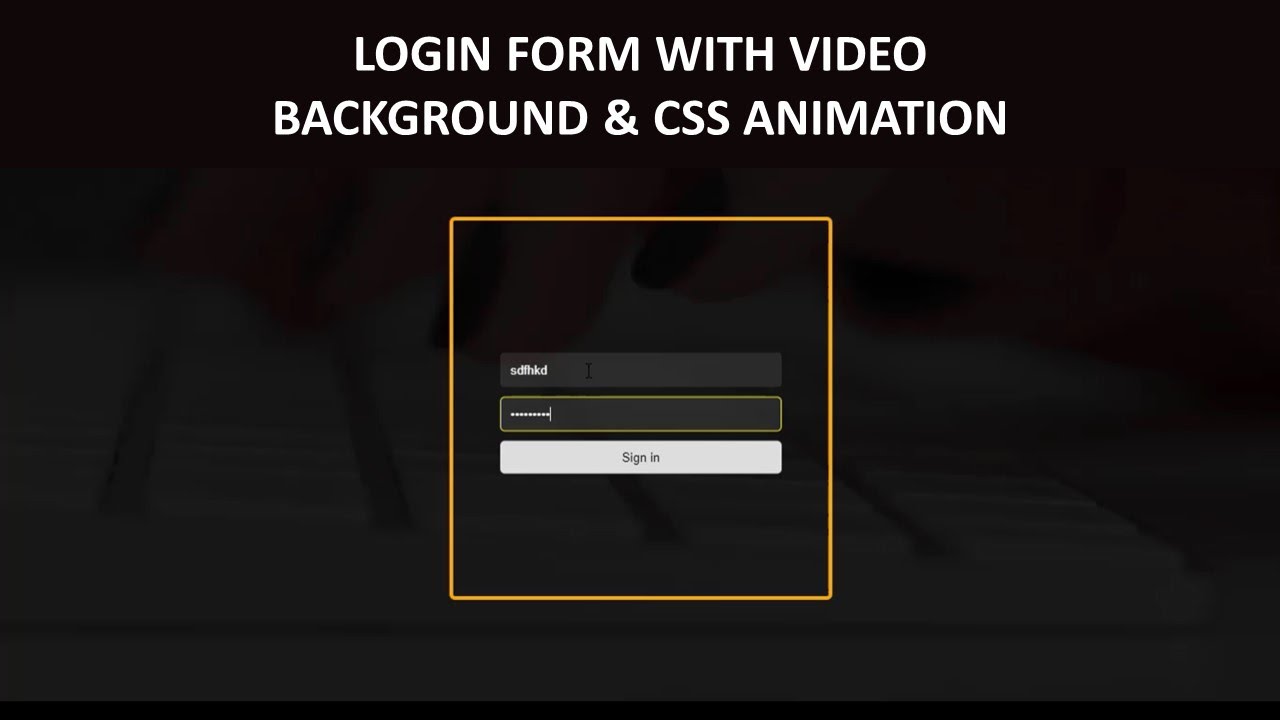 Attractive login form with full background video and CSS animations - YouTube