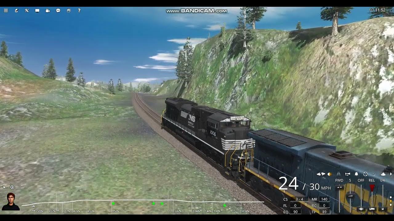 Trainz 2019 (TRS) NS SD70ACe Leading UP Grain Train Long-Hood Forward Up Mountain Grade - YouTube