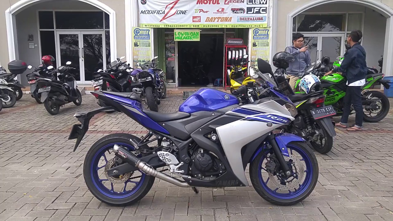 Suara Knalpot Proliner Carbon Short di Yamaha R25. - YouTube