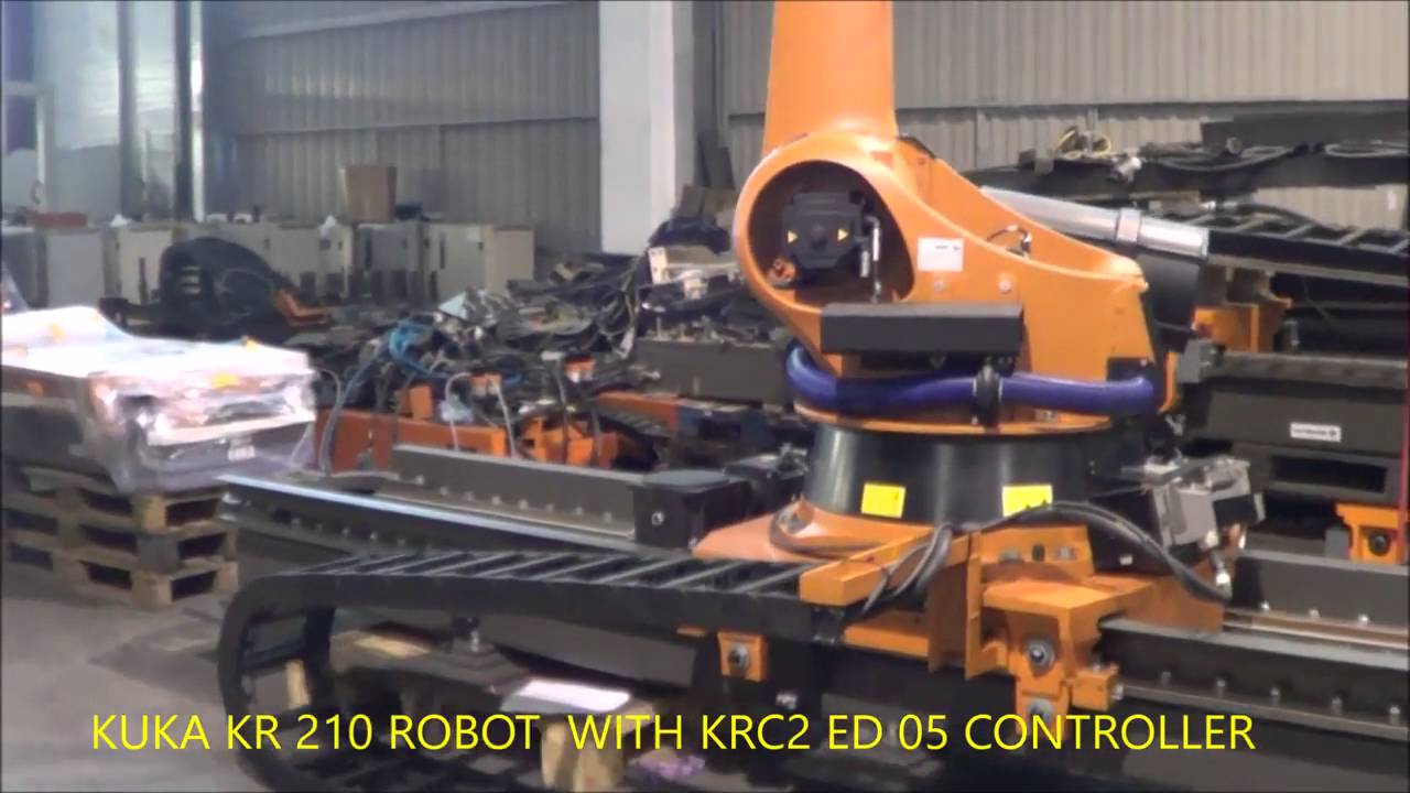 KUKA KR 210 con controller KRC2 ED.05 su binario - YouTube