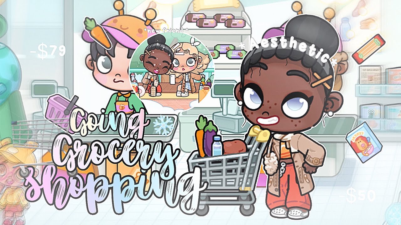 Going Grocery Shopping 🛒 *aesthetic*\Avatar world/*voiced🔉* - YouTube