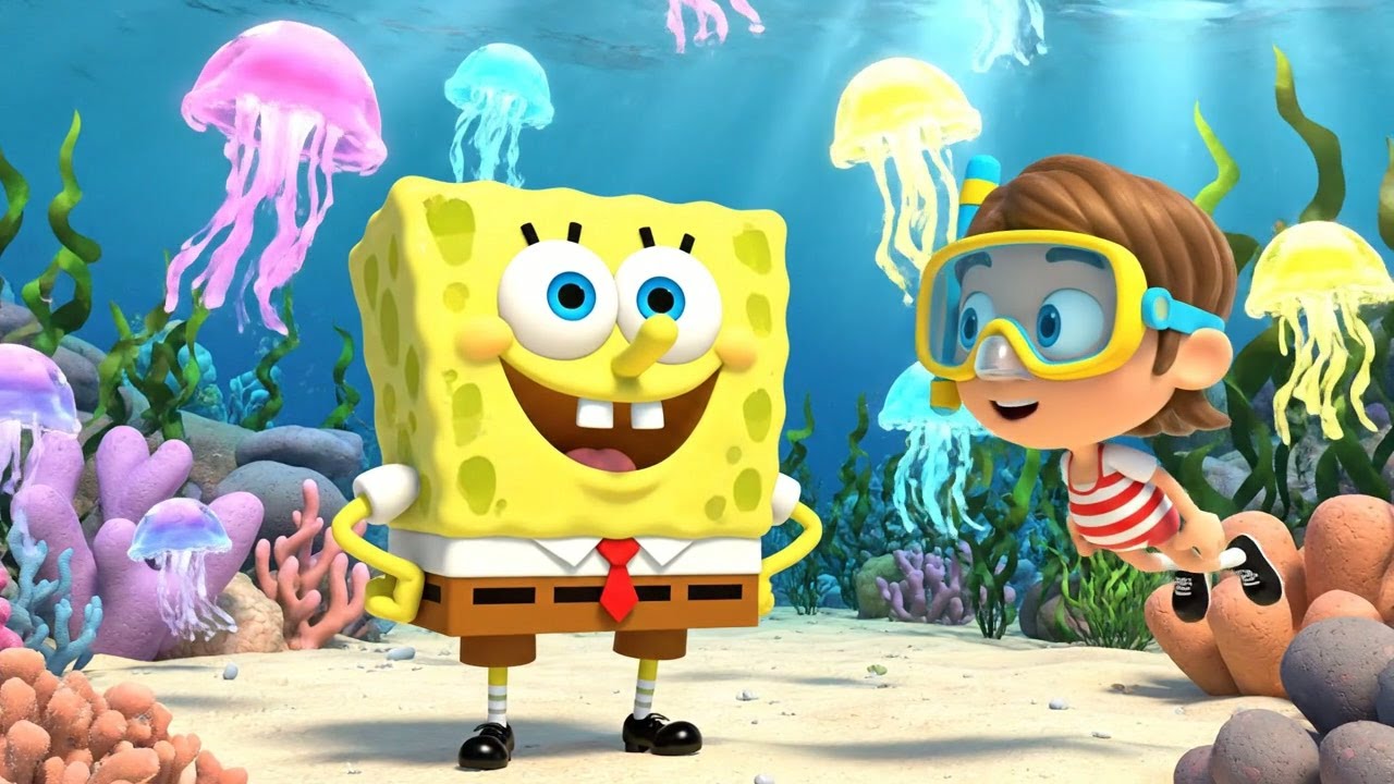 SpongeBob’s Jellyfish Flew Over the Rock 🪸 | Nursery Rhymes for Kids ...