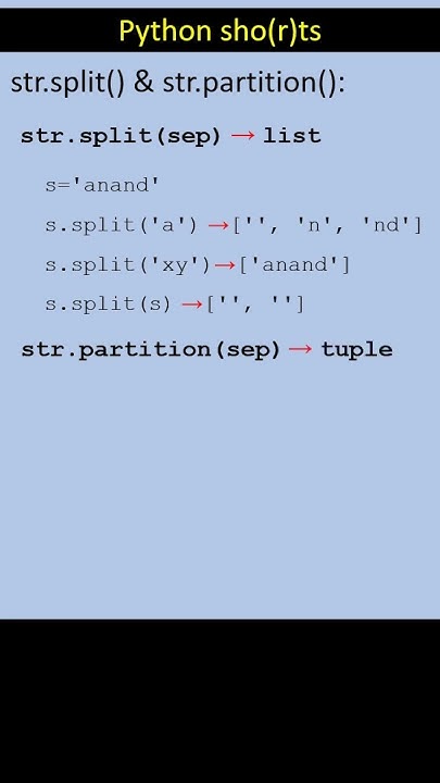 str.split() vs str.partition() in Python - YouTube str.split() vs str.partition() in Python - YouTube