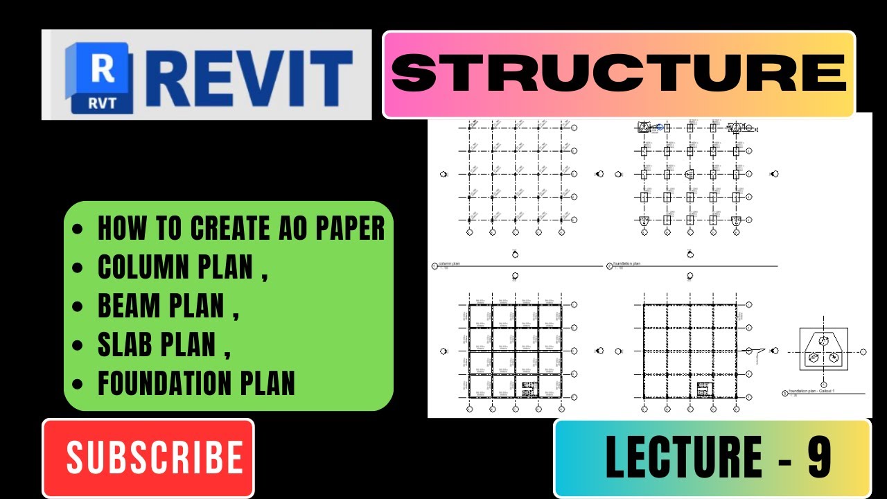 HOW TO CREATE A0 PAPER ,COLUMN PLAN , BEAM PLAN , SLAB PLAN ...