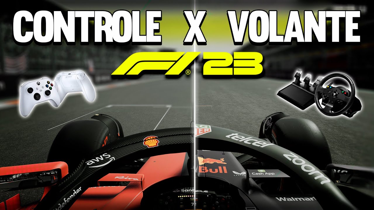 F1 23 - COMPARAÇÃO: CONTROLE X VOLANTE | vSirah e Felipe Sousa - YouTube
