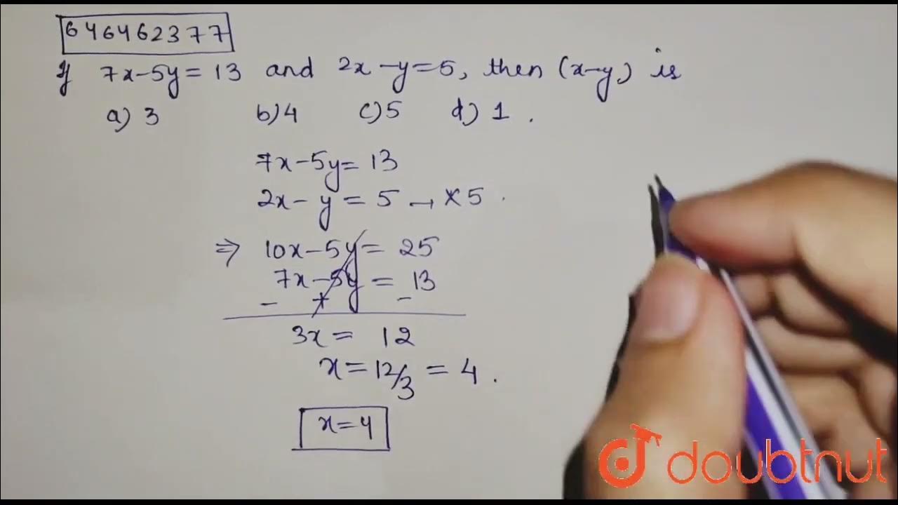 If 7x 5y 13 And 2x Y 5 Then x y Is CLASS 14 ALGEBRA if-7x-5y-13-and-2x-y-5-then-x-y-is-class-14-algebra