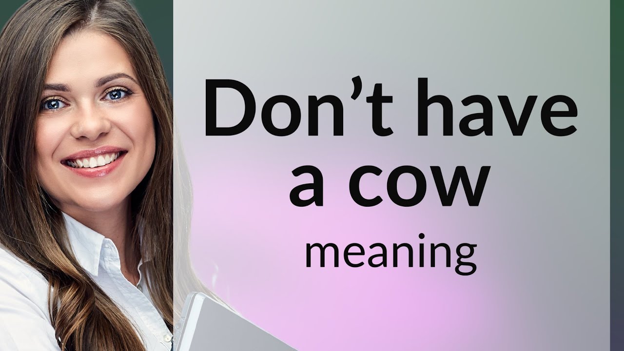 "Don't Have a Cow": Unraveling Slang in English - YouTube