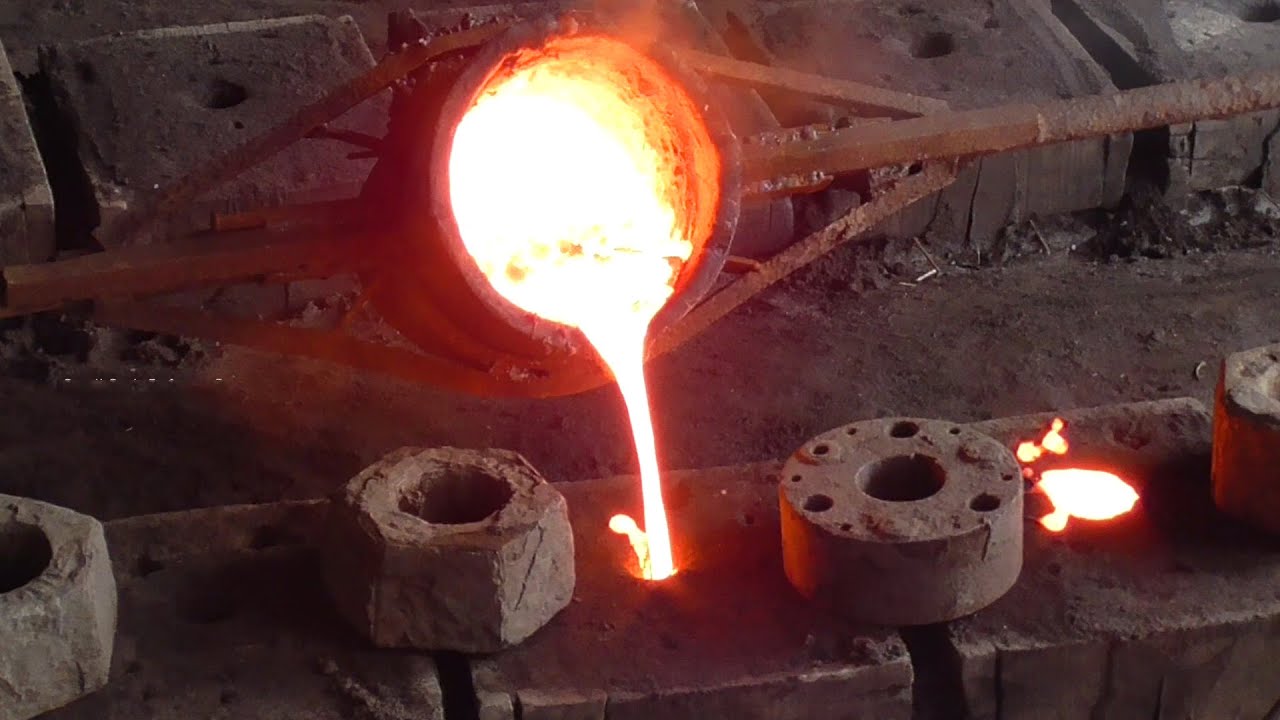 Amazing Casting Metal Melting Furnace with Man Power making of ...