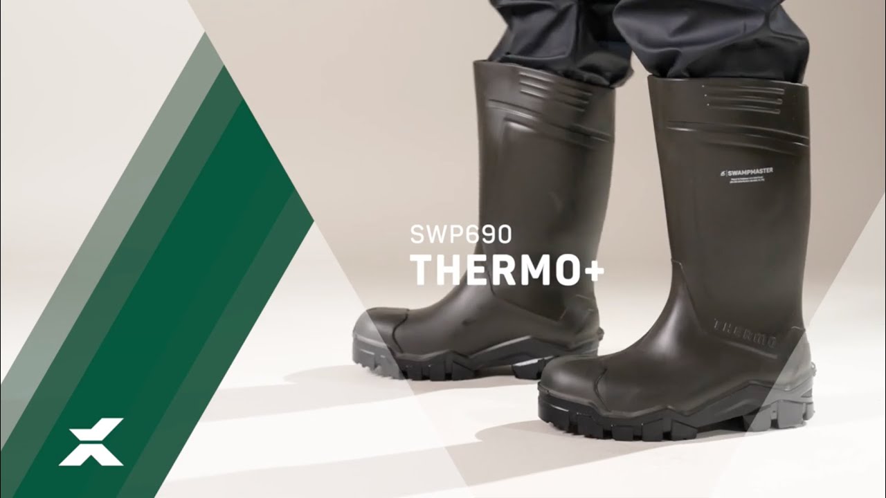SWP690 Swampmaster Pro Thermo S5 Safety Wellington Green - YouTube
