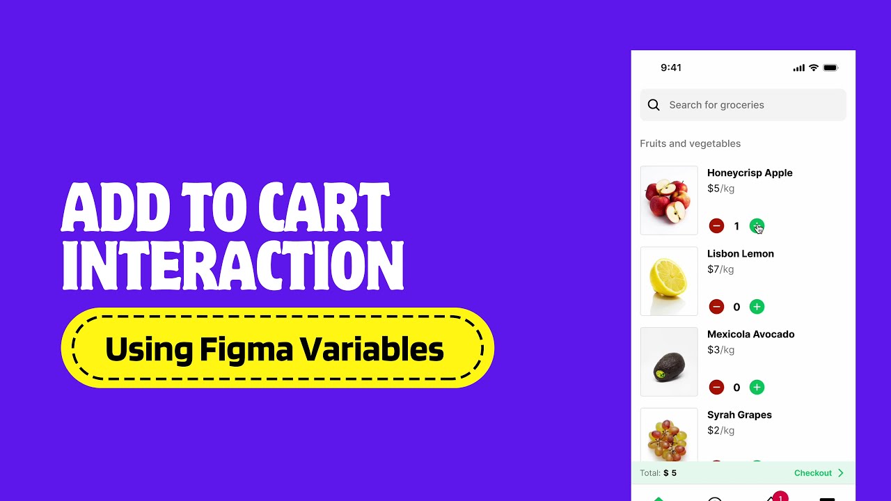 Figma variables - Add to Cart Checkout Interaction - YouTube