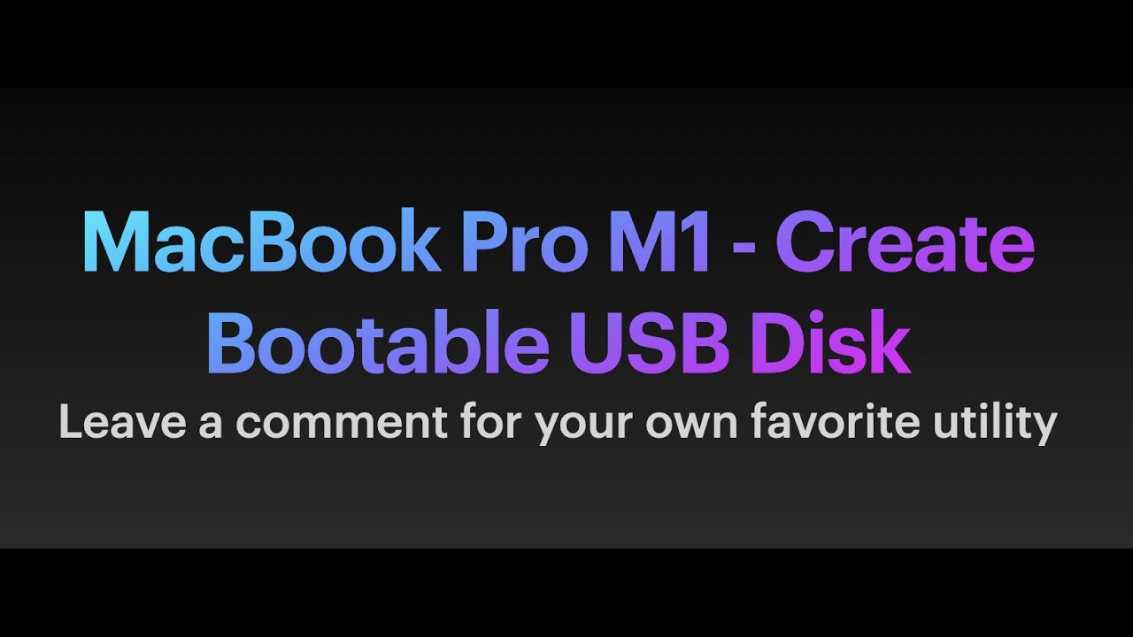 MacBook Pro M1: Create Bootable USB drive - Balena Etcher - YouTube