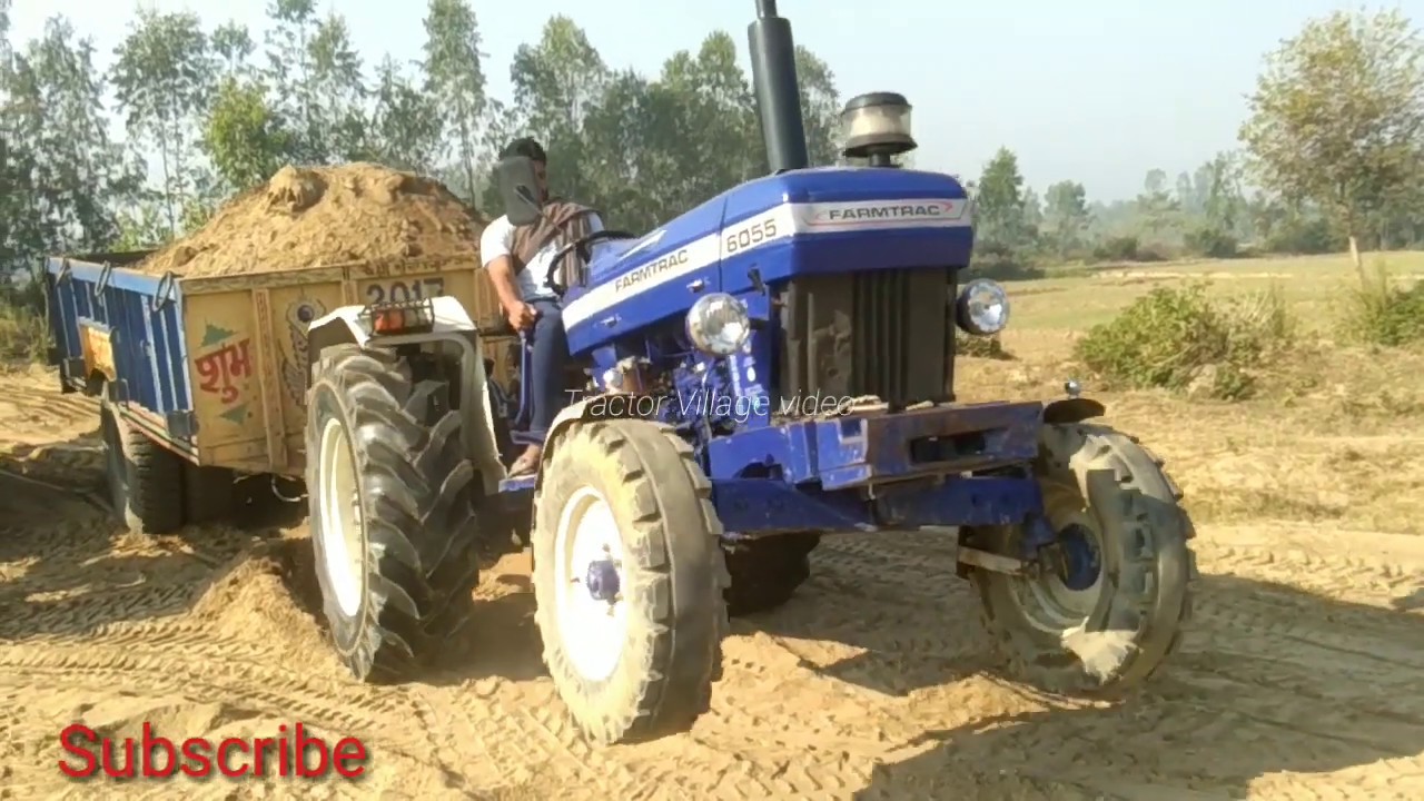 Farmtrac 6055 Tractor hight with Trolli - YouTube