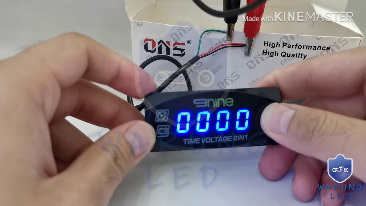 9Nine Luminos Voltmeter Digital Slim Mini Volt Meter Waterproof motor - YouTube
