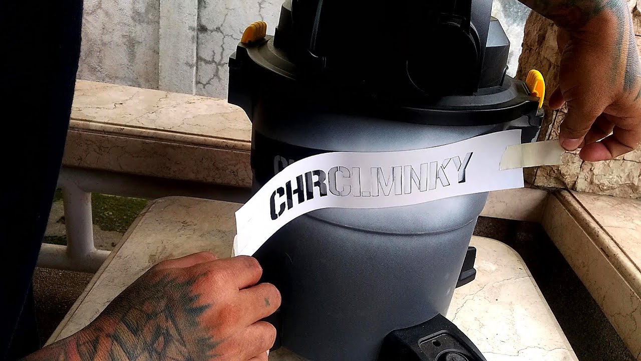 DIY Stencil Spray Painting on Power Tools - YouTube