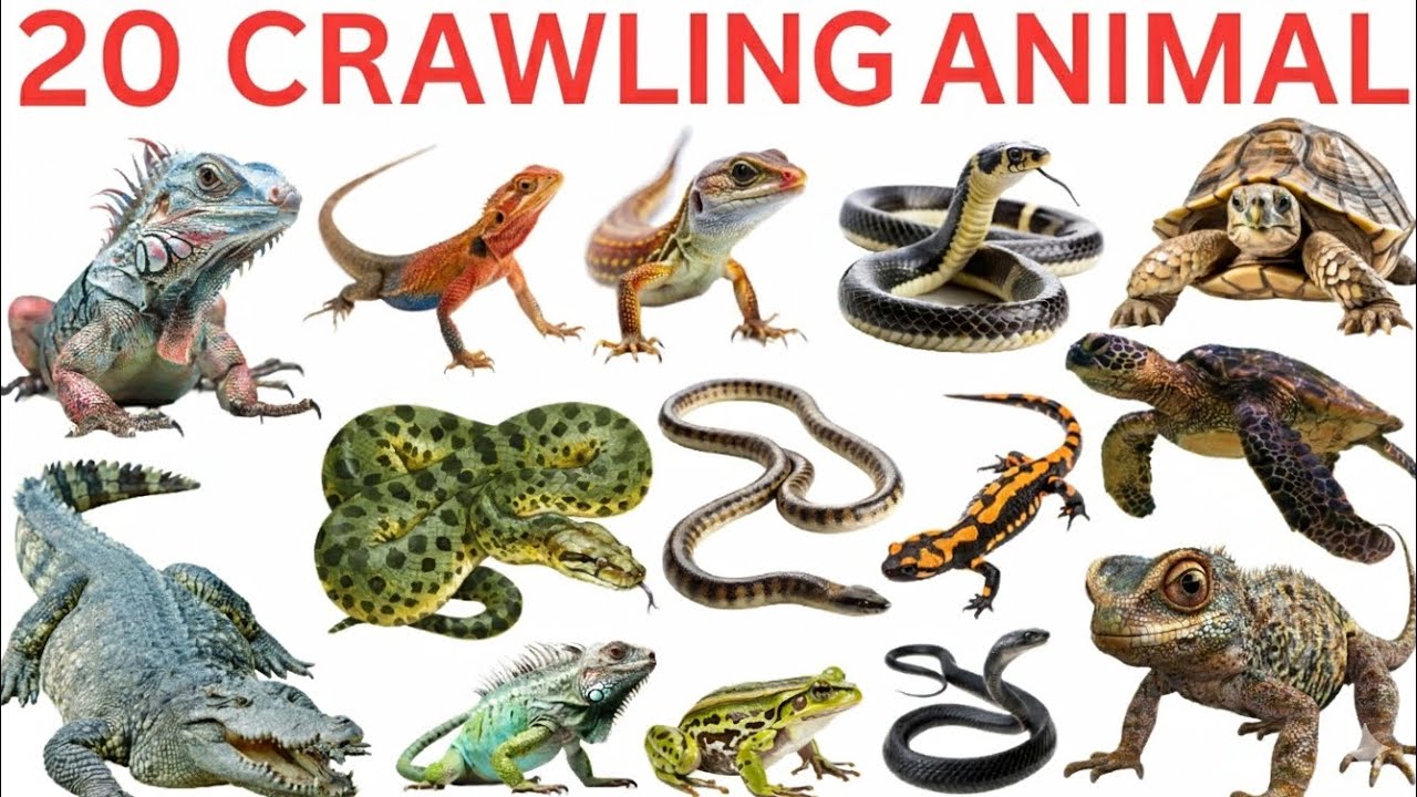 Crawling Animals Names | Animals That Crawl 🐢🐜 | Preschool & Toddler ...