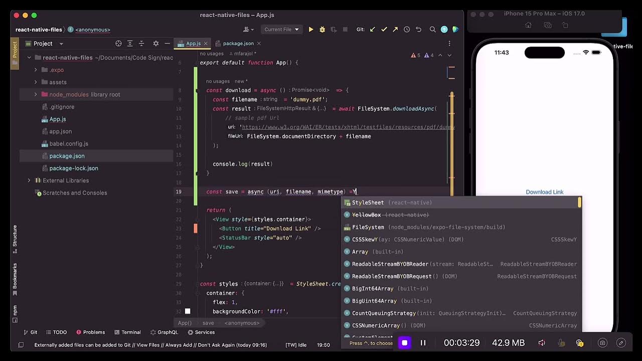 Downloading and Saving Files in React Native Expo - YouTube