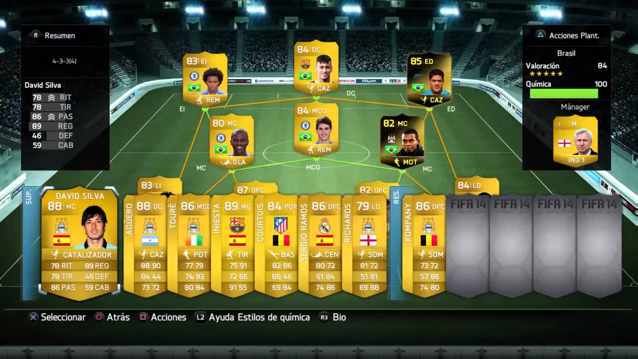 Plantillas Ultimate Team FIFA 14 - YouTube