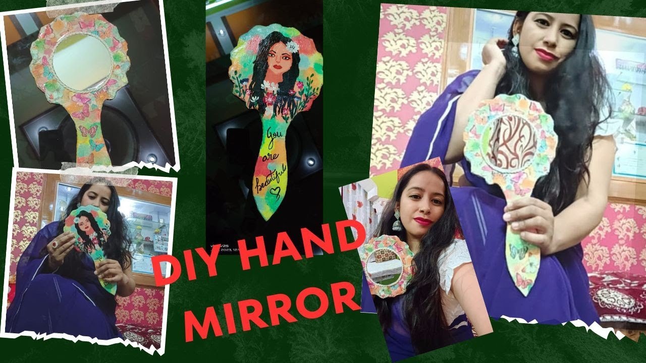 beautiful hand mirror # best DIY with waste materials - YouTube